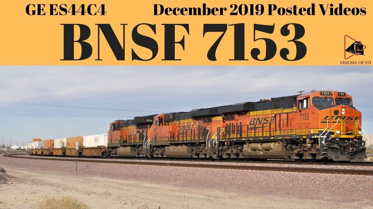 BNSF Intermodal Train Eastbound Containers Needles Sub ES44C4 BNSF 7153 - YouTube