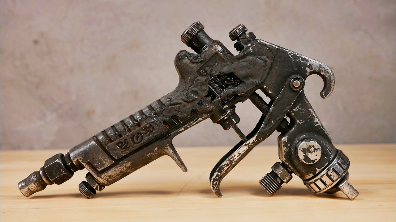 Spray gun disassembly and cleaning - YouTube