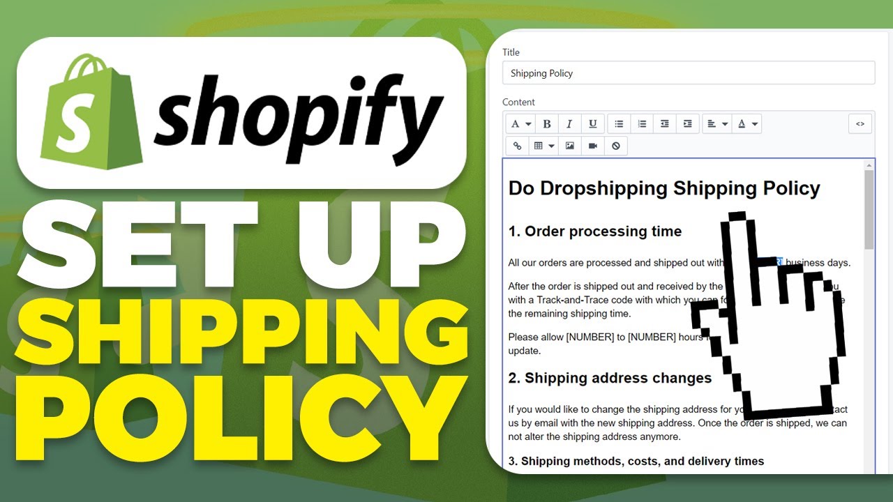 How To Set Up Shipping Policy On Shopify 2025 - YouTube
