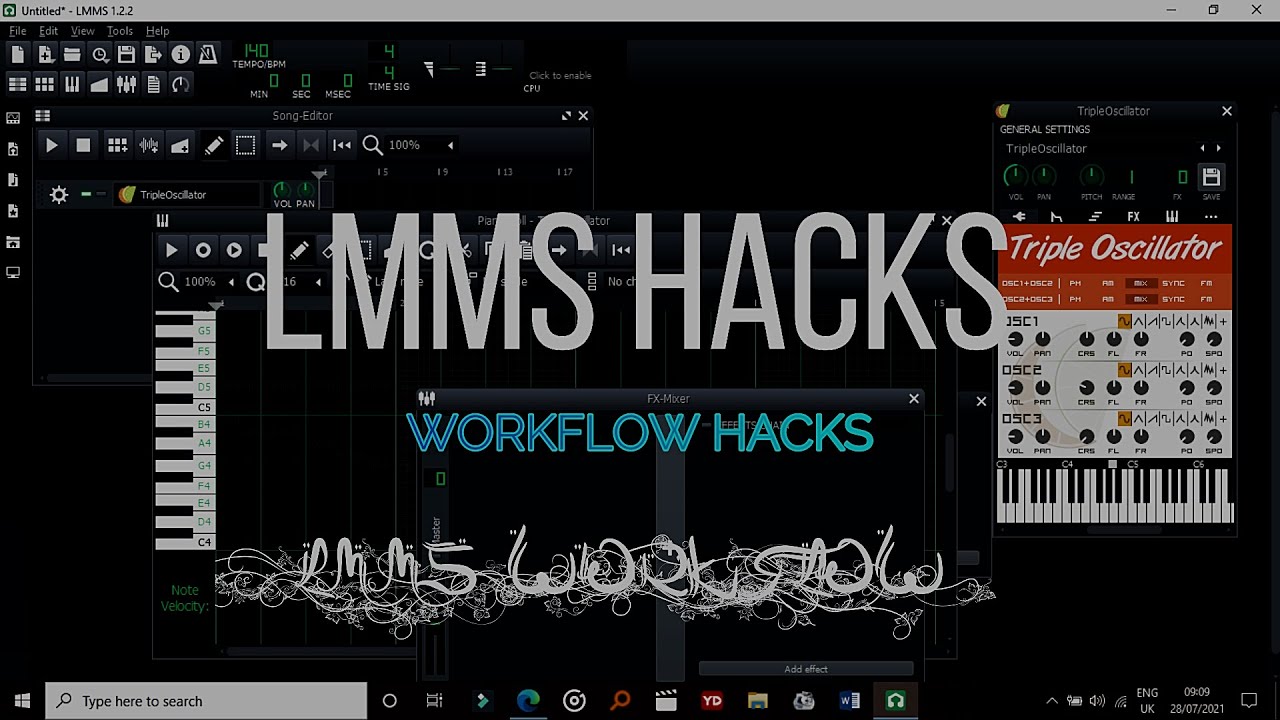 LMMS WORKFLOW HACKS * lmms essentials | setting up for easy workflow ...