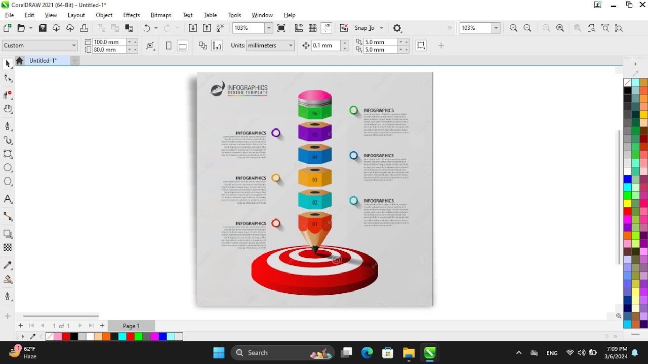 how to create 3D pincel design in CorelDraw || CorelDraw tips & Triks ...