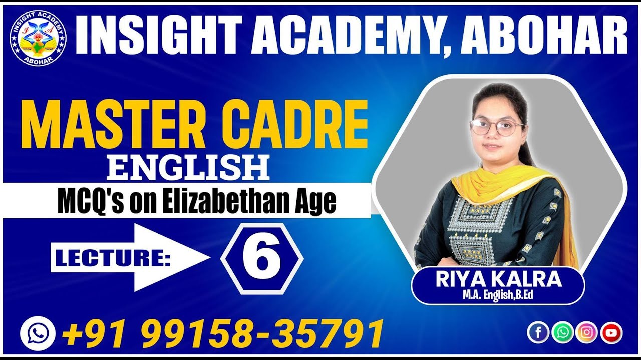 Master Cadre English || MCQ Lecture 6 || Master Cadre English ...