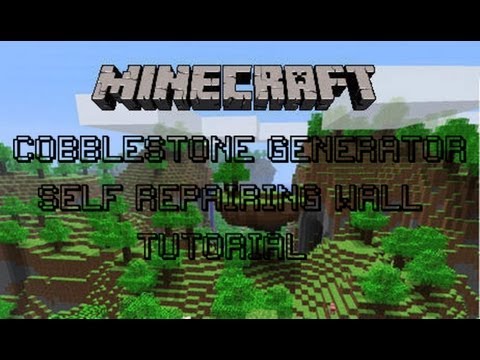 Minecraft Cobblestone Generator / Self Repairing Wall Tutorial - YouTube