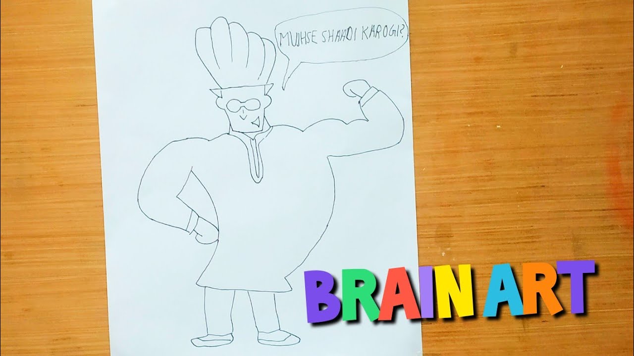 Johnny Bravo drawing step by step easy way easy to draw Johnny Bravo ...