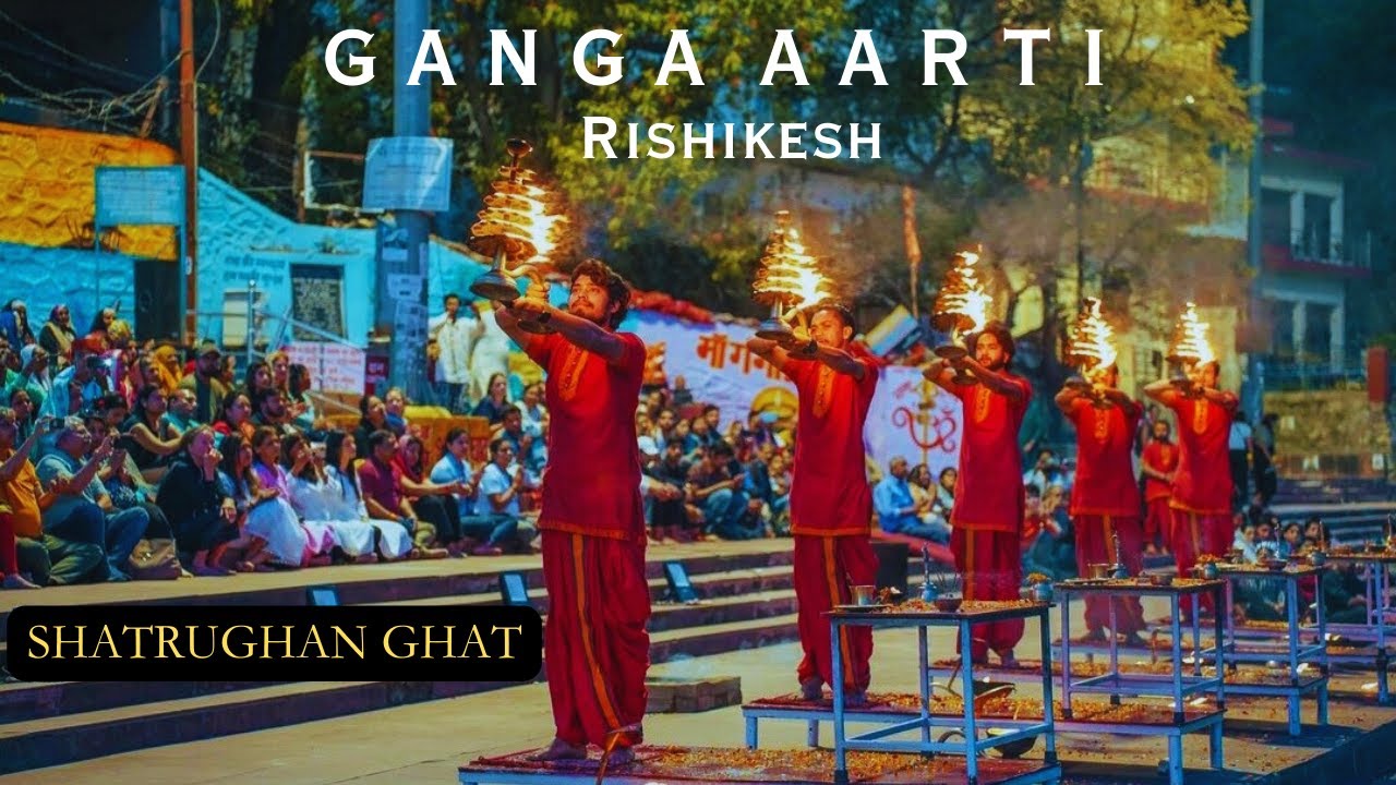 Rishikesh Ganga Aarti | Om Jai Gange Mata | Shatrughan Ghat ...