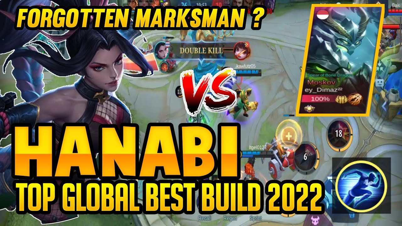 HANABI TOP GLOBAL BEST BUILD 2022 |BEST EMBLEM BUILD HANABI VS MOKOV ...