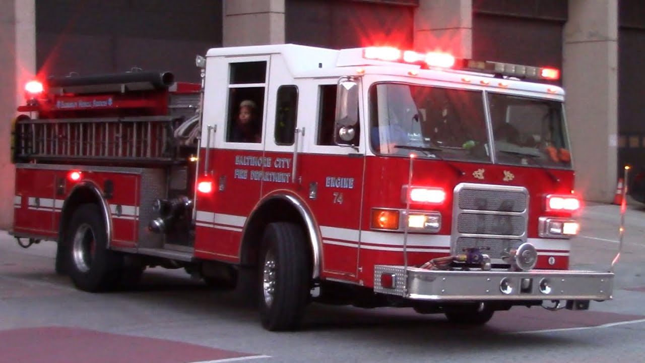 Baltimore City Fire Department Engine 23 (Spare) Responding - YouTube