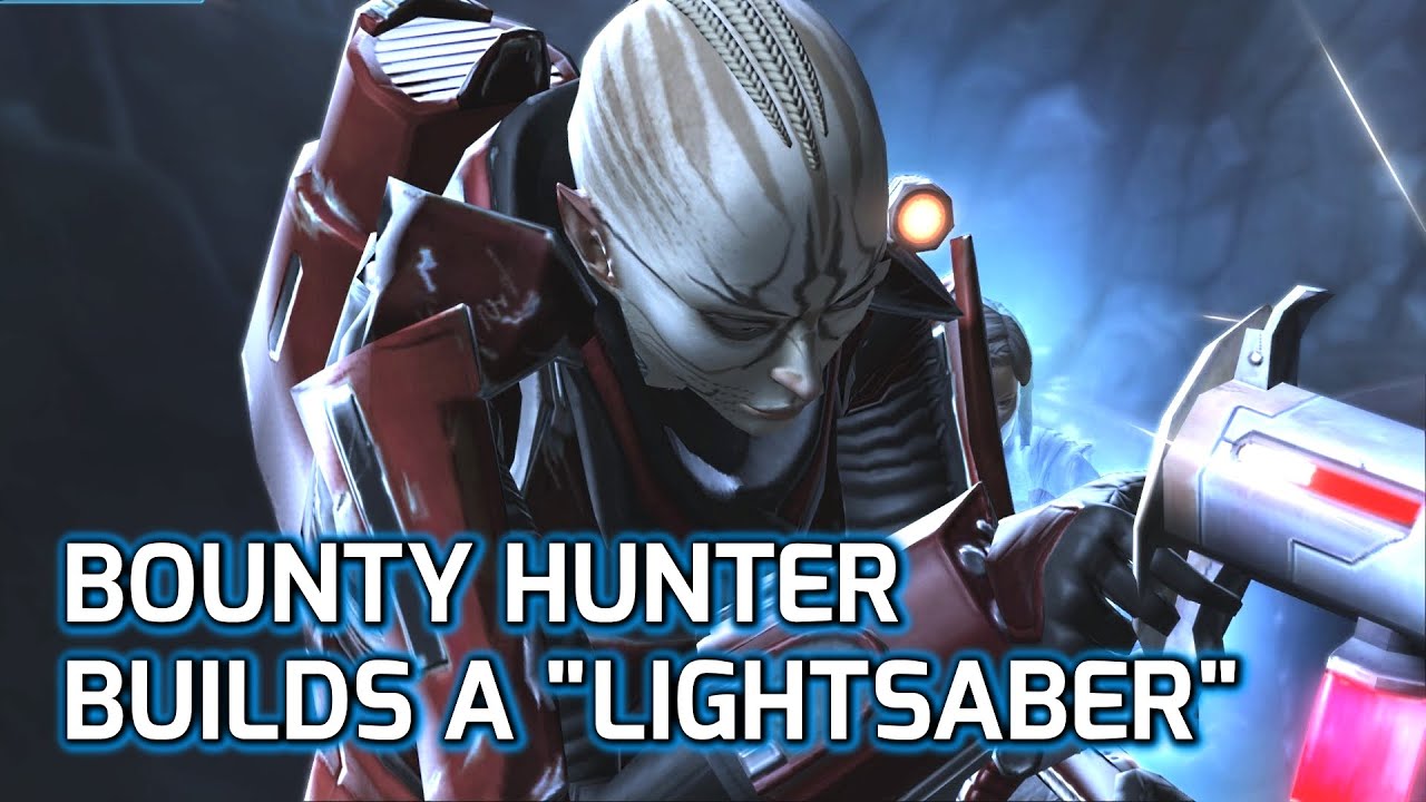 SWTOR: Bounty Hunter Constructing a "Lightsaber" aka Blaster Pistol ...