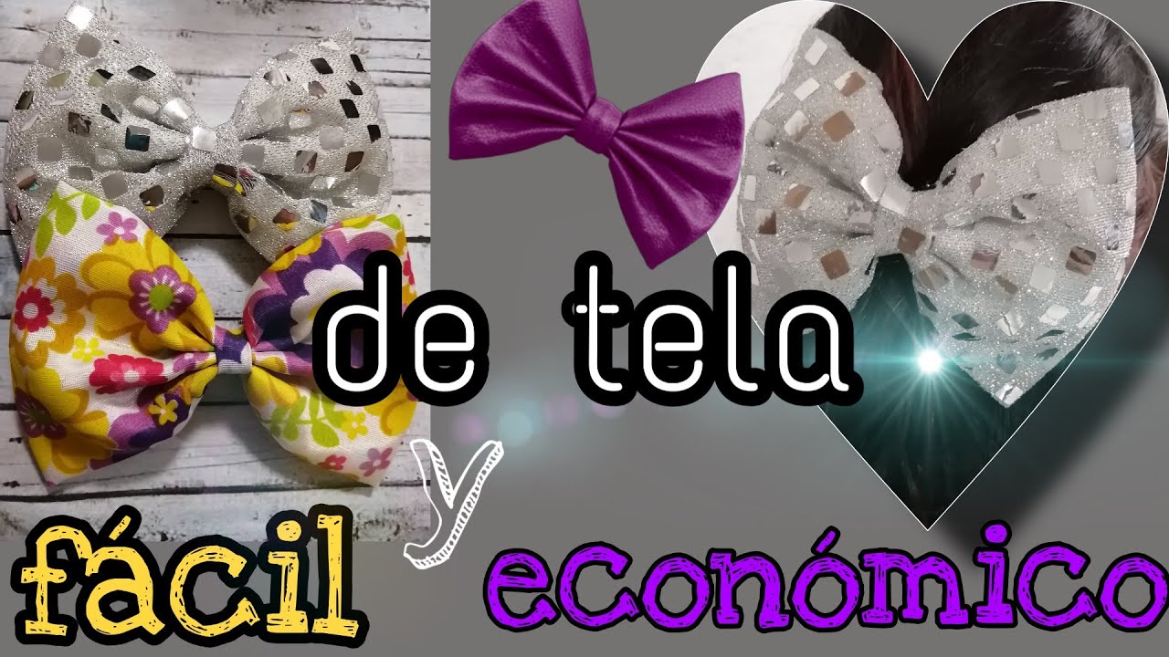Moño de TELA sin COSTURAS *Rápido y fácil* - YouTube