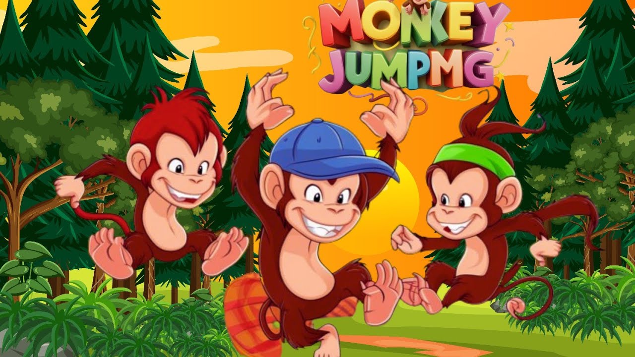 Animated Nursery Rhyme for Kids 🎶 | Five Silly Monkeys Jumping on the ...