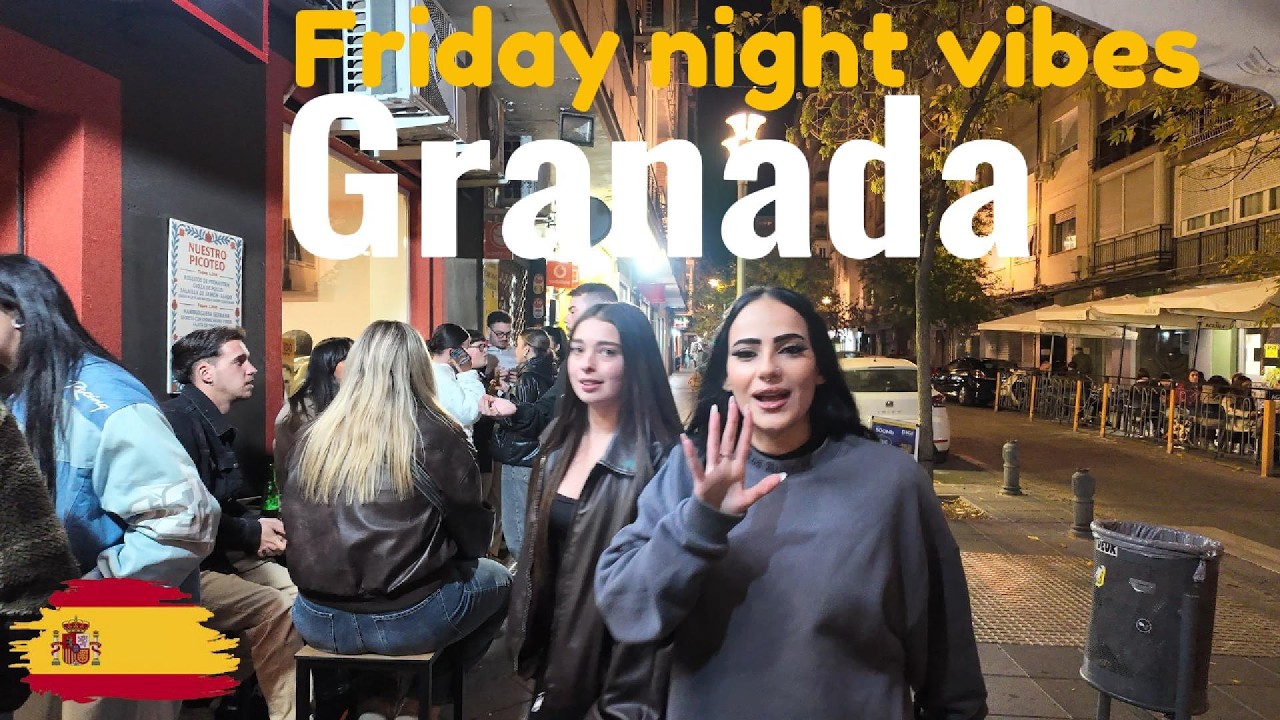 Friday Night Stroll in Granada | The Magic After Dark 🇪🇸 | 4K City Tour ...