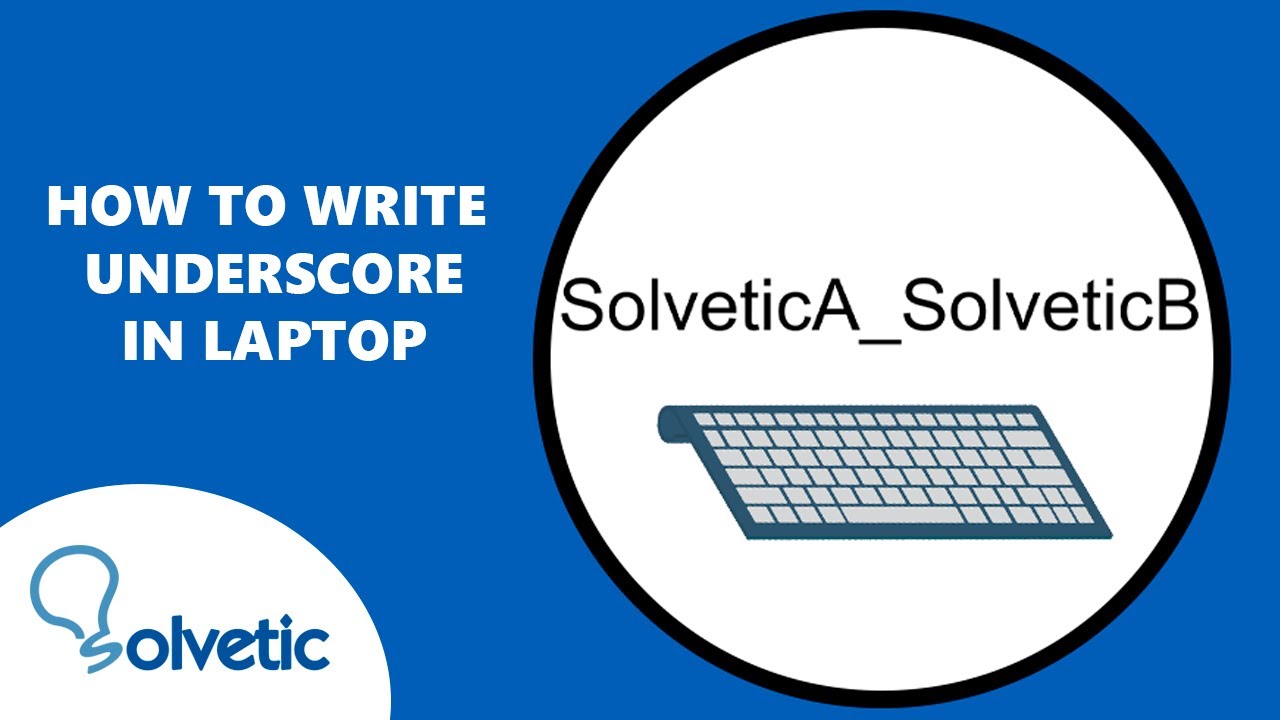How to Write Underscore in Laptop - YouTube