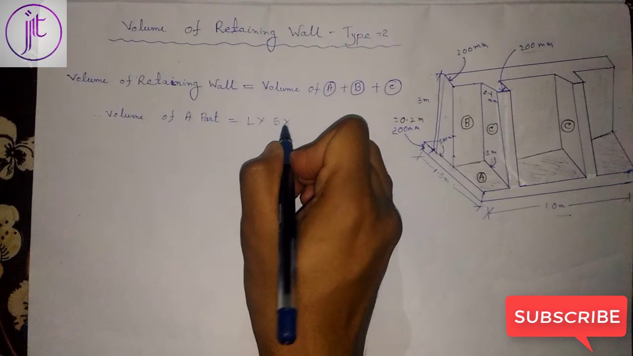 How To Calculate Concrete Volume of Retaining Wall | Type 2 | jana ...