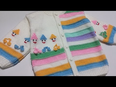 🎉Gökkuşağı hırka yapımı/En kolay hırka yapımı
