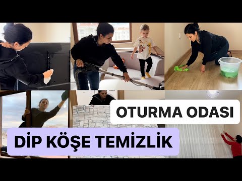 DİP KÖŞE TEMİZLİK VLOG ✅ OTURMA ODASI TEMİZLİĞİ ❌ YERLERİ CAMLARI SİLDİM 🧽 TERTEMİZ OLDU 👍🏻