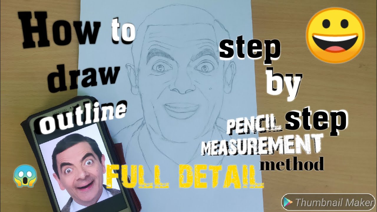 How to Draw Outline with fun | Pencil measurement method | very easy ...
