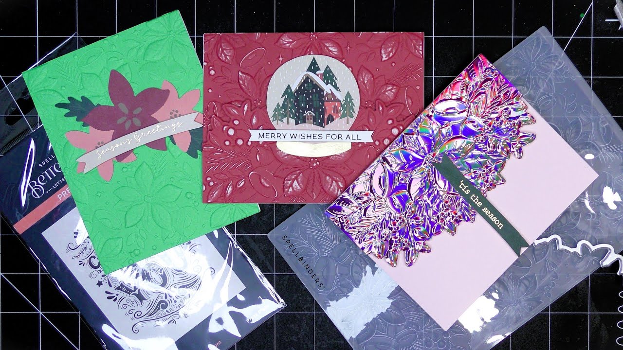 Spellbinders Exclusive Items! "Poinsettia Bells & Border" 3D Cut ...