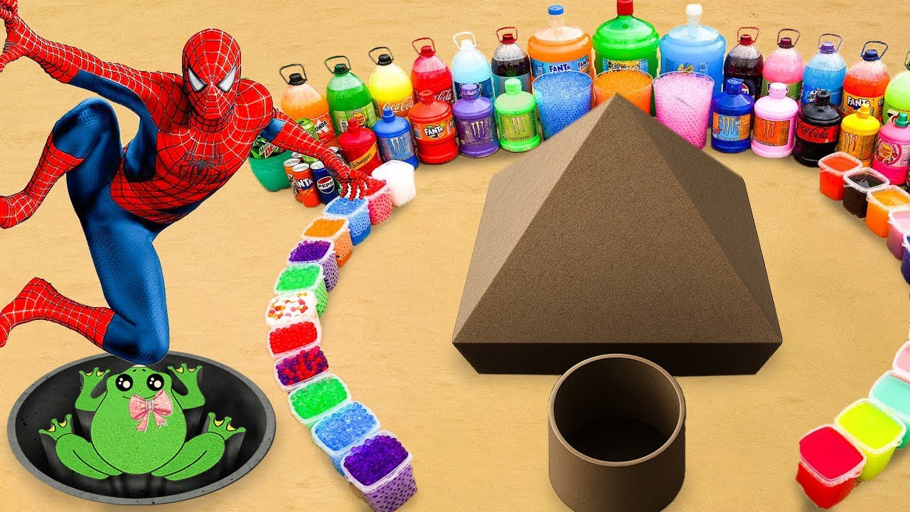 Toothpaste Erupting From Pyramid Pit vs Frog, Giant Fanta, Pepsi, Coca ...