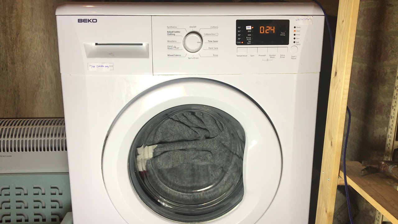 beko WM74135W - extreme overload on shortest cycle - YouTube