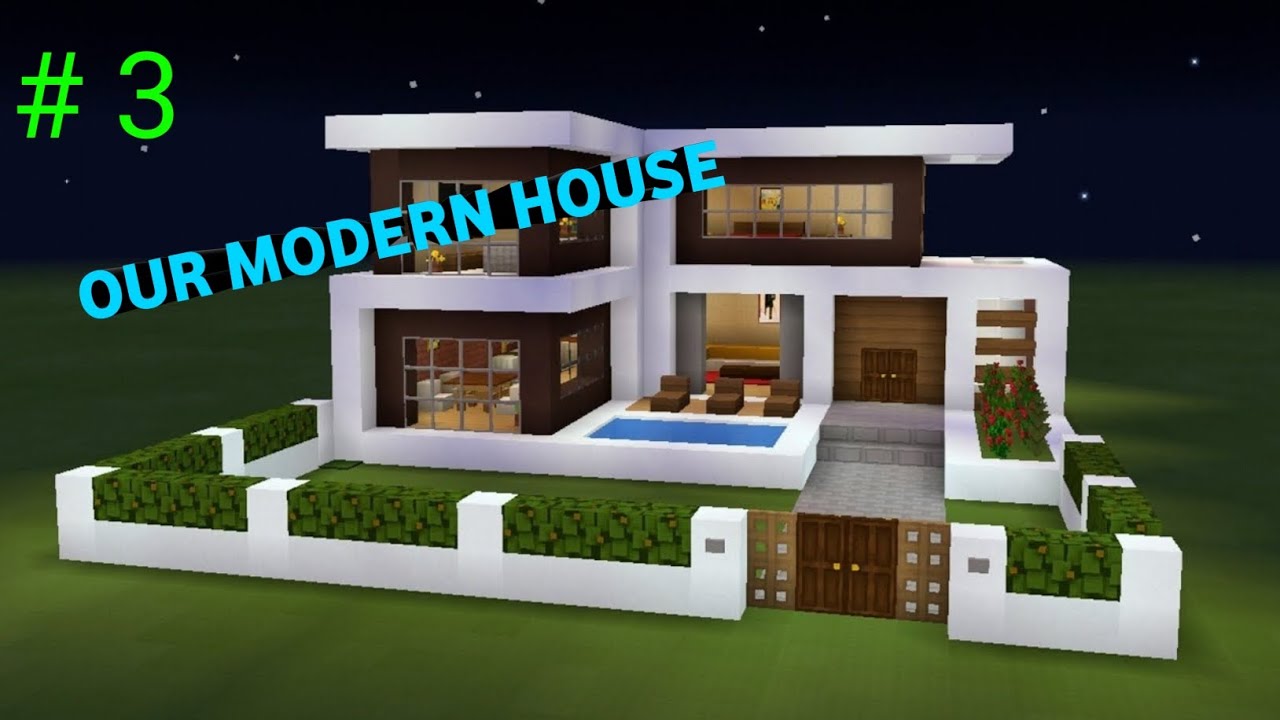 Minecraft multiplayer : we build our modern house (part 3) - YouTube