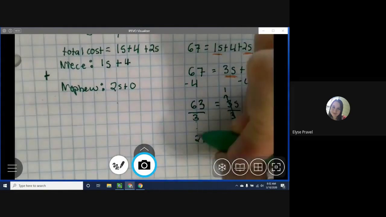 Pearson 1-1: Problem 2 - Solving Multi-Step Equations (Real World Application) - YouTube