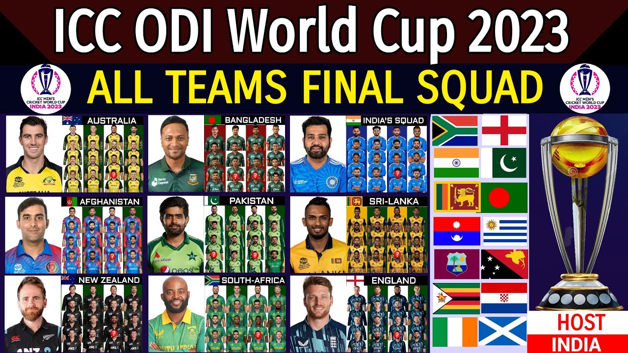ICC Cricket World Cup 2023 - All Teams Final Squad | All Teams Squad ...