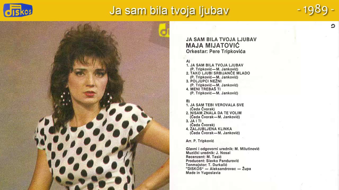 Maja Mijatovic - Ja sam bila tvoja ljubav - (Audio 1989) - YouTube