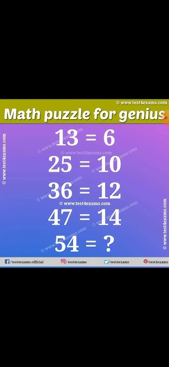 #shorts Math puzzle for genius || only genius people will solve it can ...