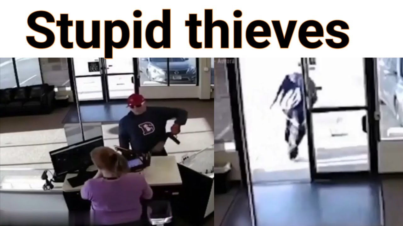 Stupid thieves caught on camera - YouTube