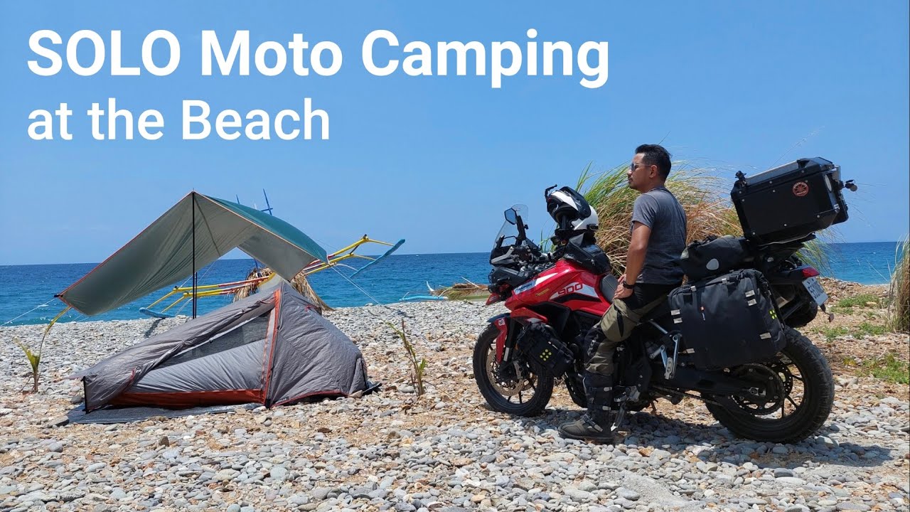 Solo Moto Camping at a Rocky Beach with my Triumph Tiger 900 GT [a ...