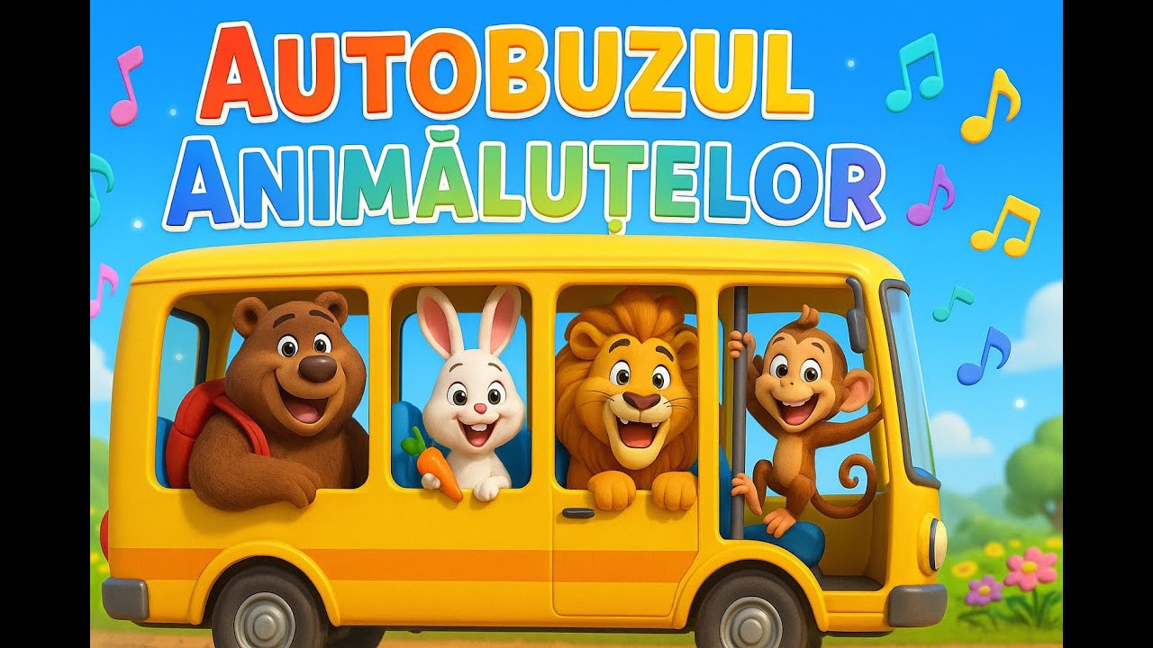 🎶 Autobuzul Animăluțelor 🚍 | Cântec vesel pentru copii | Cântece ...