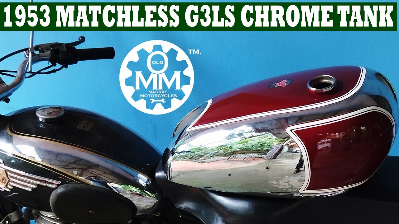VINTAGE 1953 MATCHLESS G3LS CHROME TANK PAINTING - YouTube