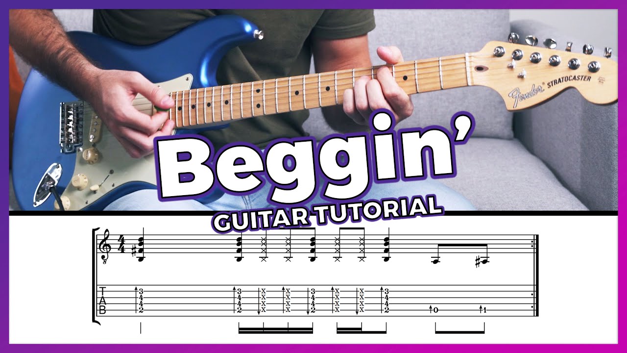 How To Play Beggin' - Måneskin [EASY GUITAR TUTORIAL / LESSON w/ CHORDS ...