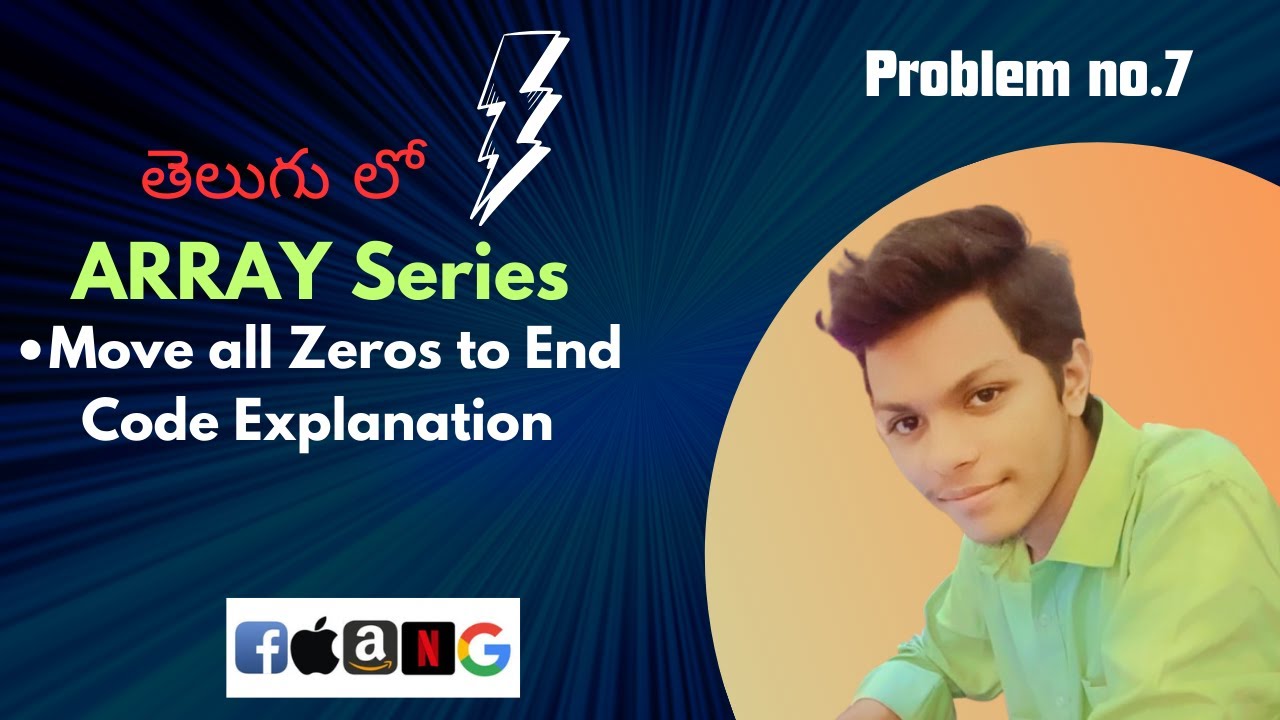 Move all Zeros to End Code Explanation in Telugu - YouTube