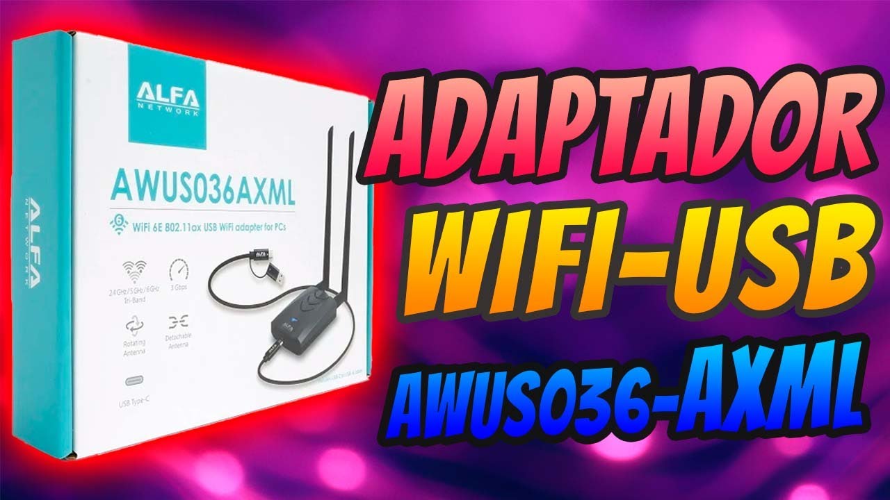 ADAPTADOR WIFI USB AWUS036AXML ALFA NETWORK - ANTENA WIFI ALTA POTENCIA - YouTube