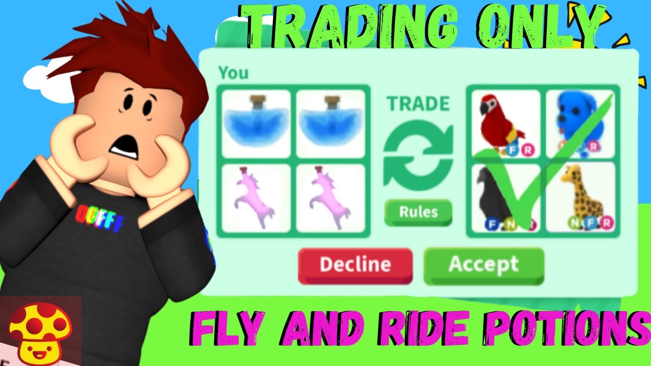 Adopt Me Trading💎FLY & RIDE POTIONS💎(Amazing Trades) - Roblox - YouTube