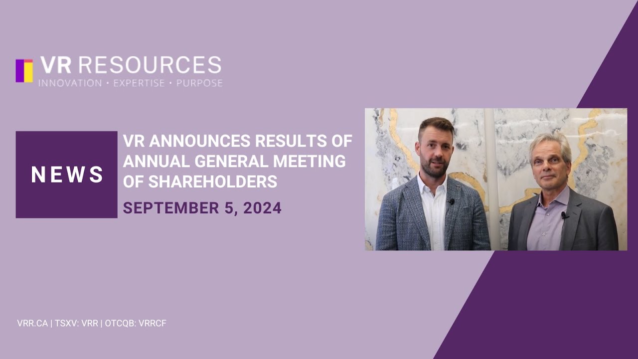 Company Update: VR Announces Results of Annual General Meeting of ...