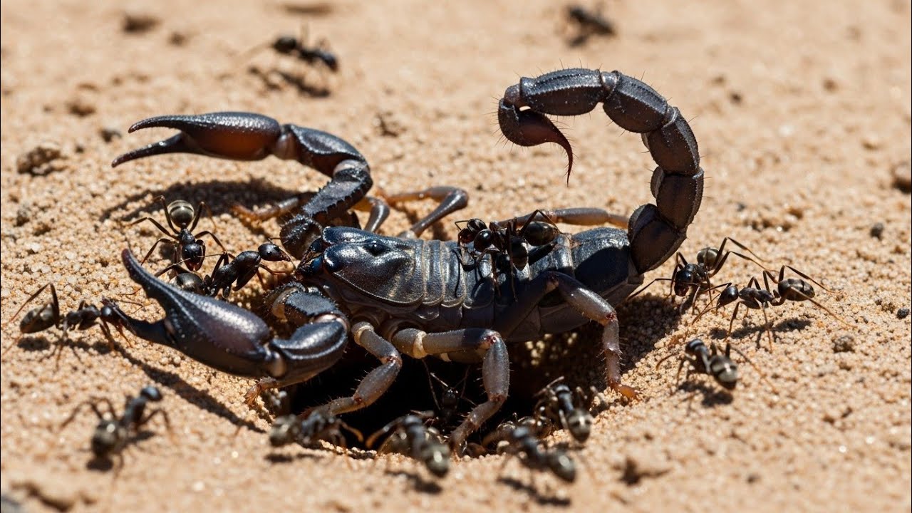 A Fierce Battle Between Ants and a Scorpion - YouTube