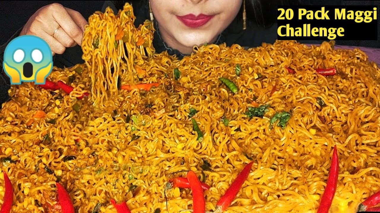 20 Packet Maggi Challenge 😱 Maggi Eating Challenge || Indian Maggi ...