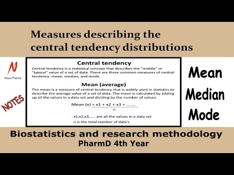 Mean, Median and Mode | Biostatistics and Research methodology | PharmD ...