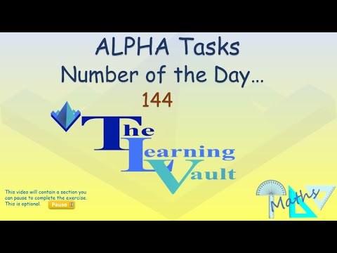 The Learning Vault - Alpha Tasks - number of the day (144) - YouTube