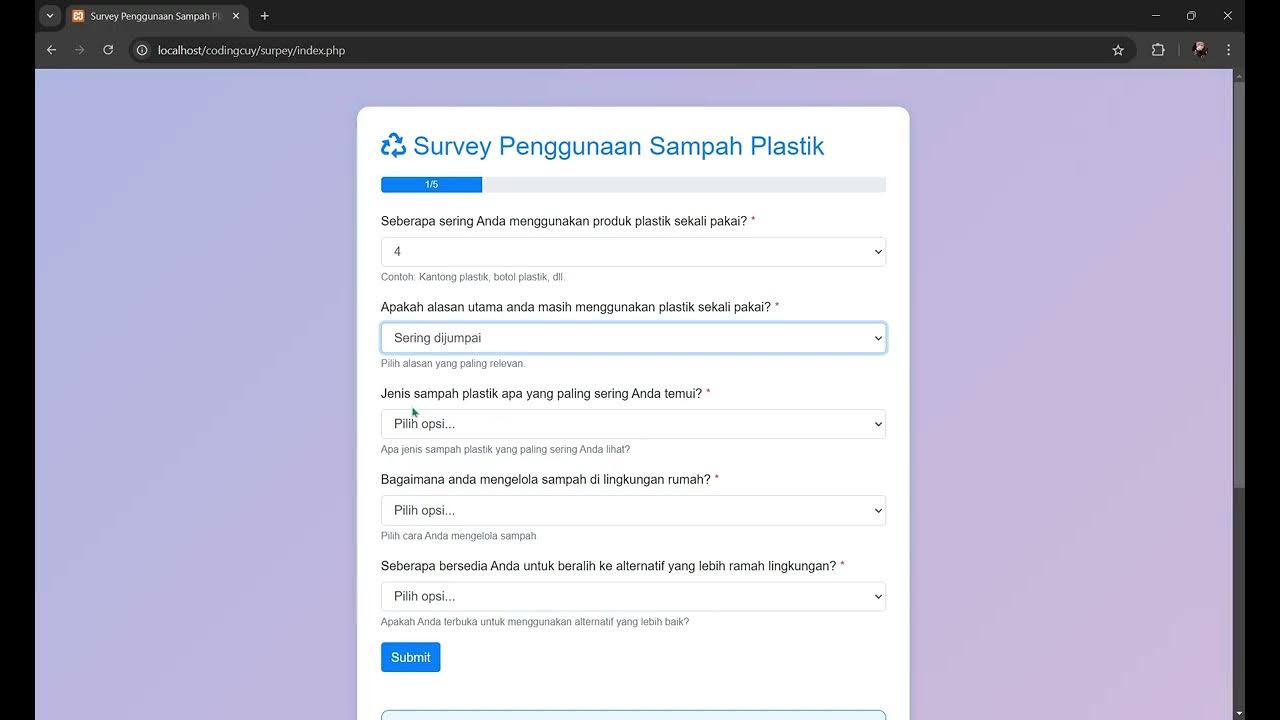 Cara Mengisi Survey Penggunaan Sampah Plastik - YouTube