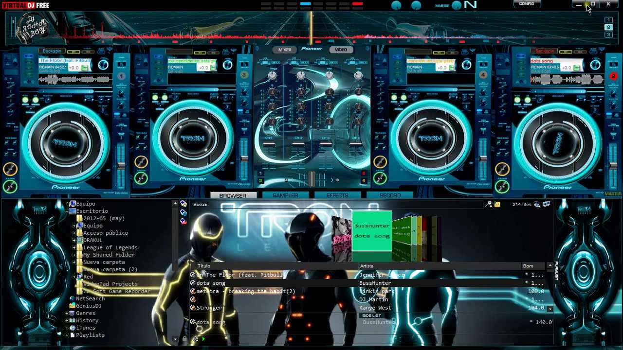 skin virtual DJ de tron legacy - YouTube