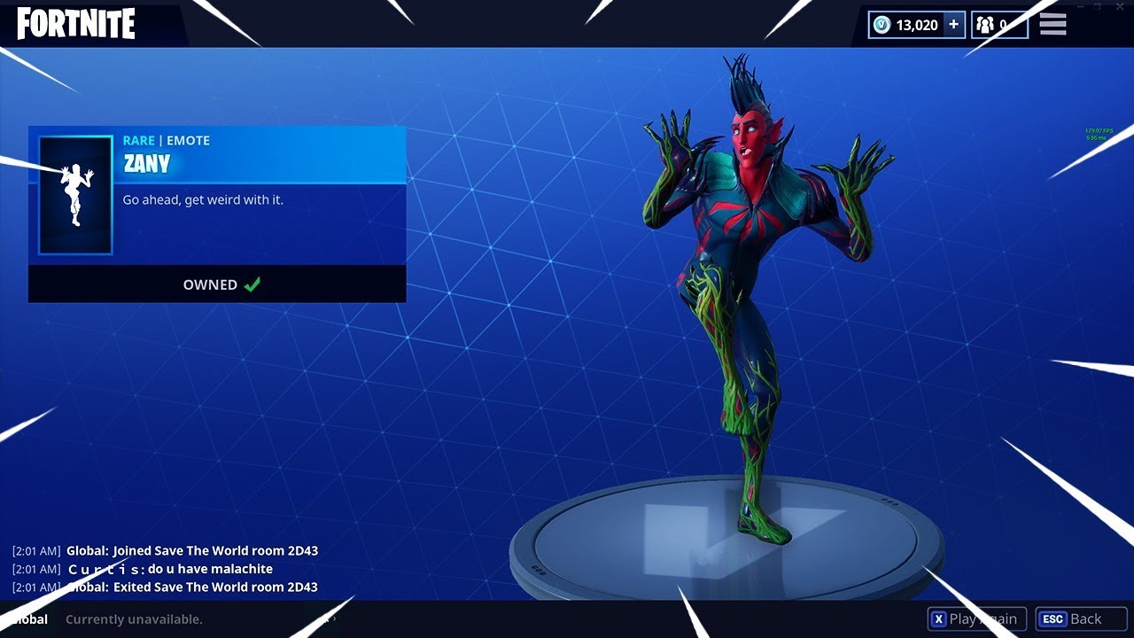 Zany Dance Emotes Fortnite Skins
