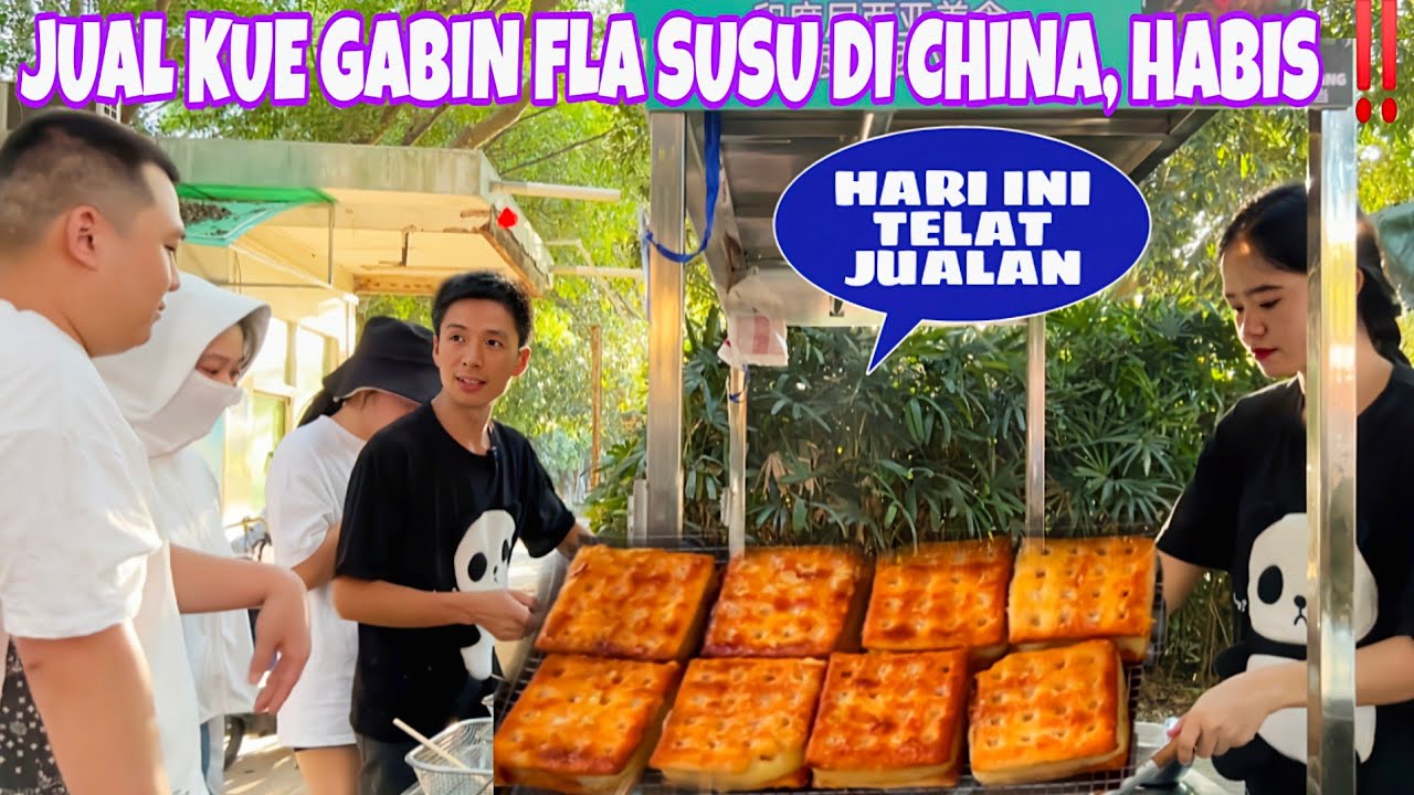 JUAL KUE GABIN FLA SUSU DI CHINA, WALAU JUALAN TELAT ALHAMDULILLAH ...