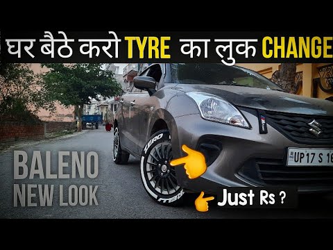 Tyre Sticker Installation complete Process !! Baleno Wheel Modification ...