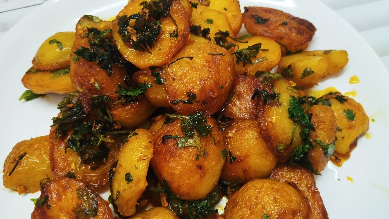 Roasted Garlic Potato | Potato Fry | Simple Potato Fry - YouTube