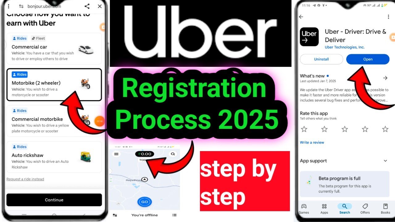 uber driver id kaise banaye 2025 | how to create uber bike driver ...