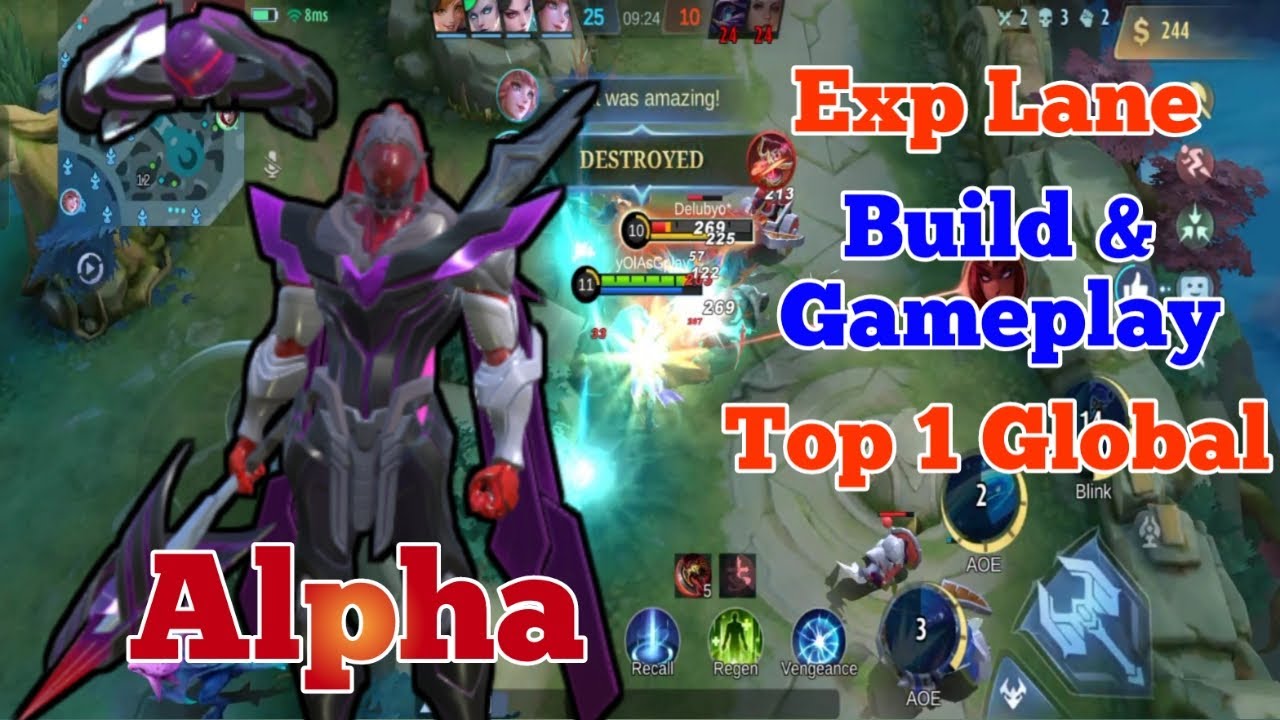 Exp Lane Alpha Best Build And Emblem Set 2023 | Top 1 Global Alpha ...
