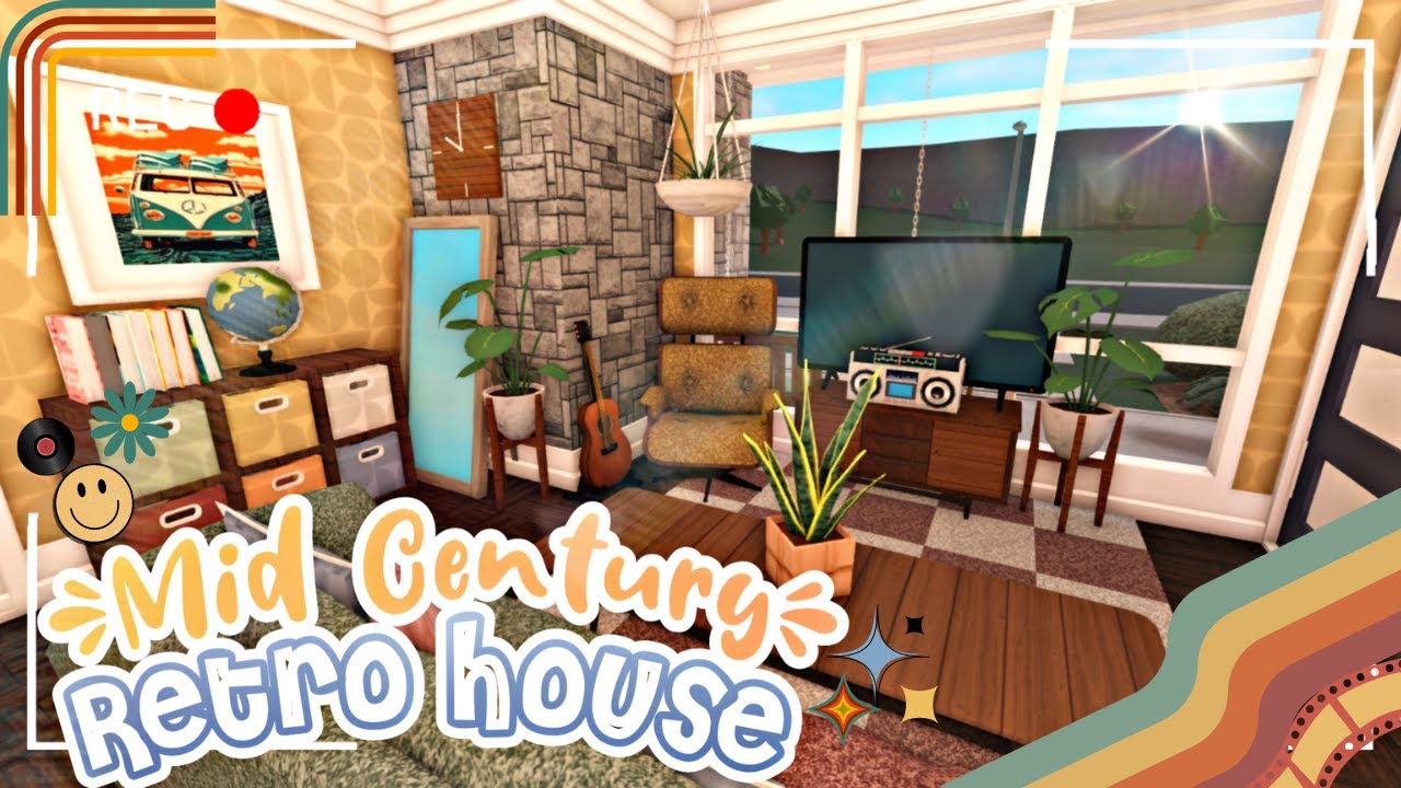 [ roblox bloxburg ] 📀 no gamepass mid century retro inspired one story ...